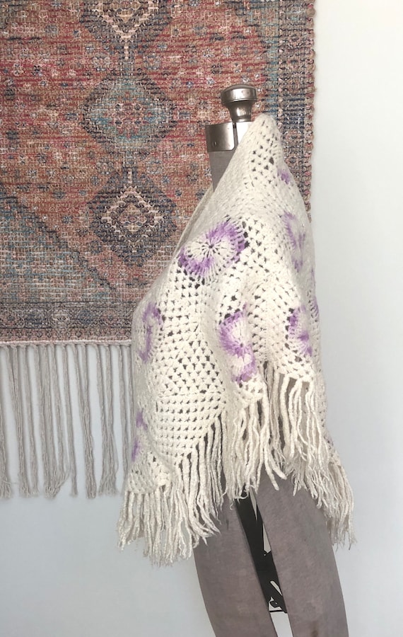 Small Hippy Crochet Shawl Granny Shawl Shoulder Acces… - Gem