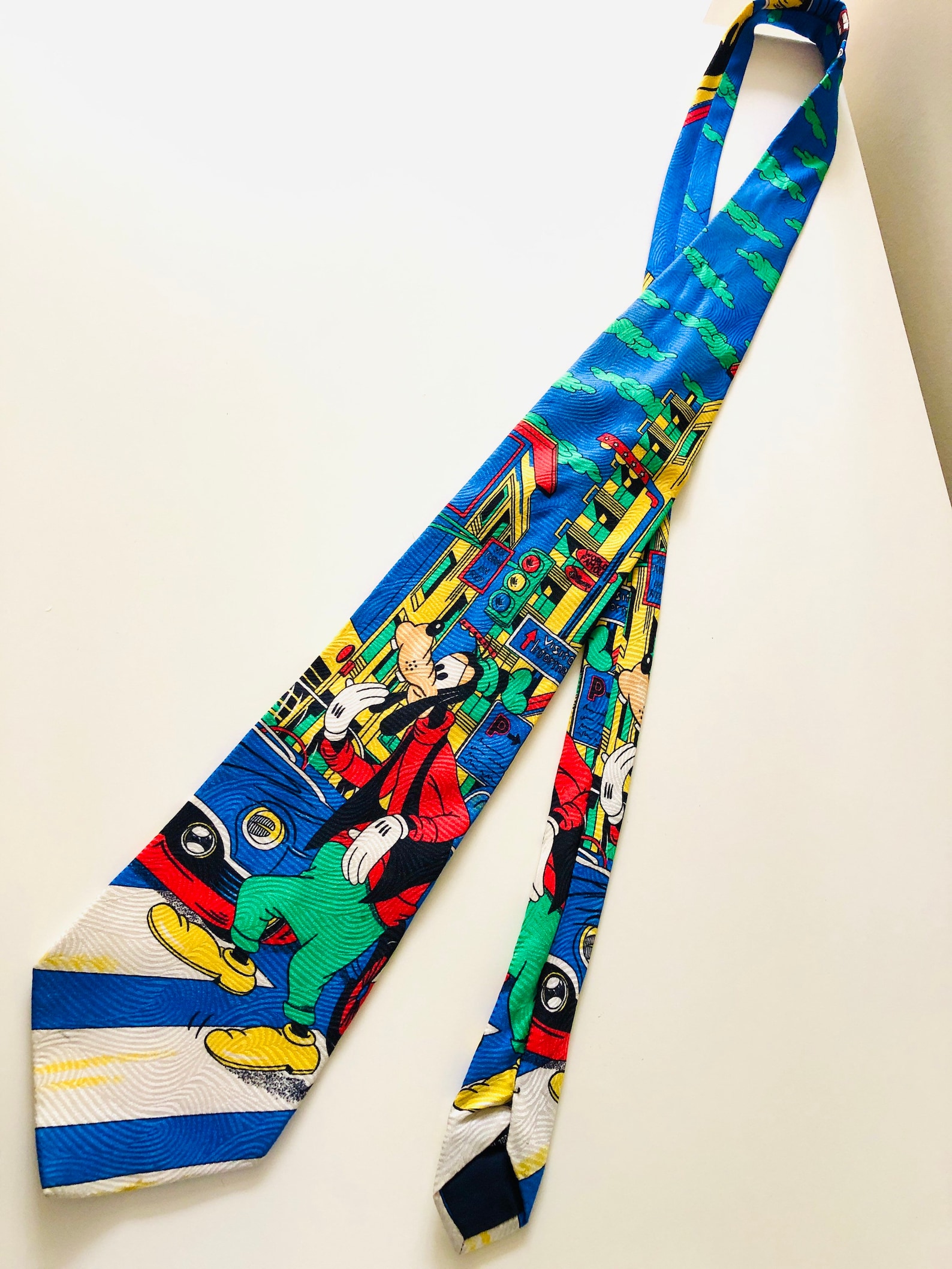 Vintage Italian Tie Goofy 100% Pure Silk Retro Disney Necktie | Etsy