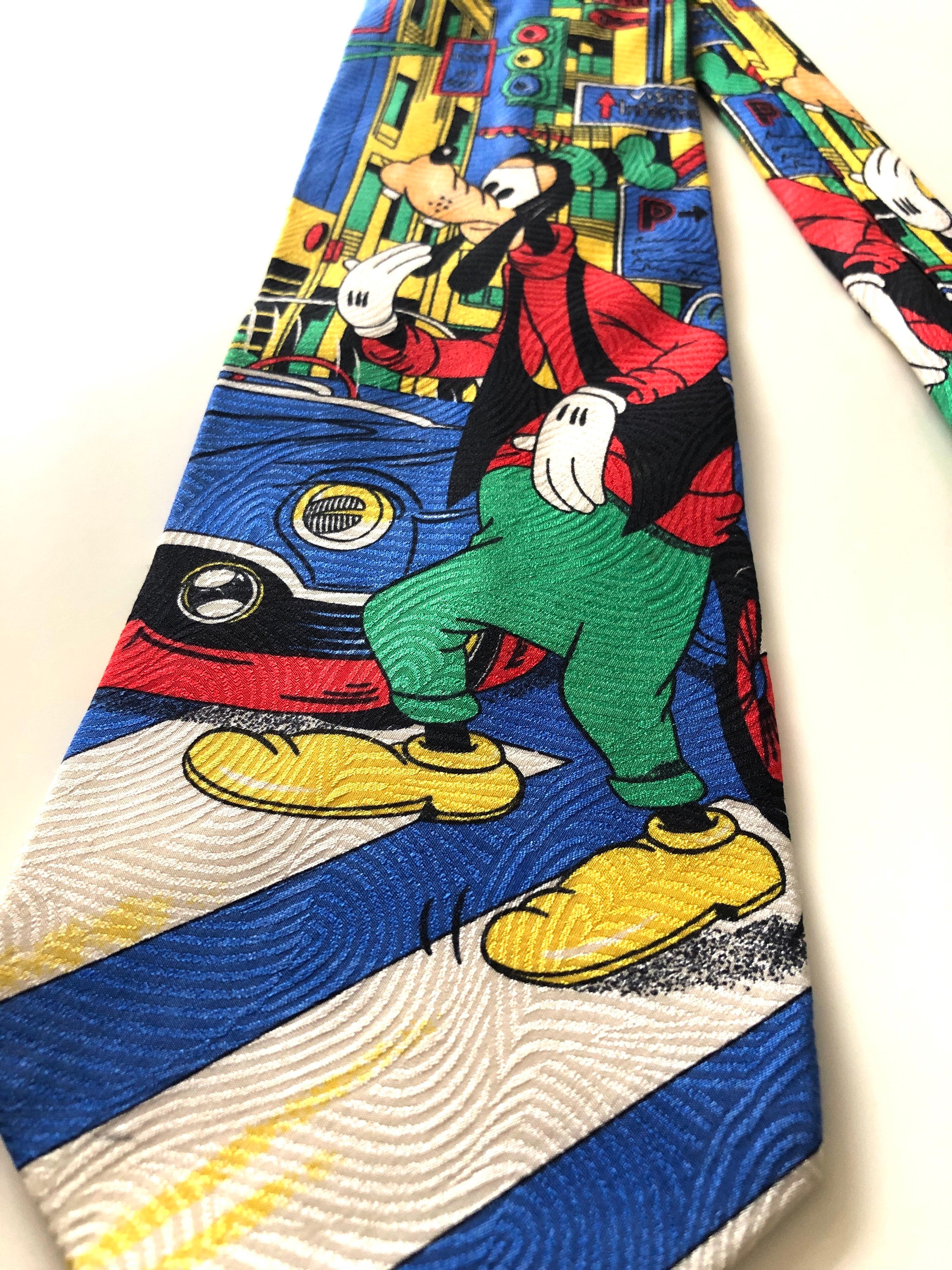 Vintage Italian Tie Goofy 100% Pure Silk Retro Disney Necktie | Etsy