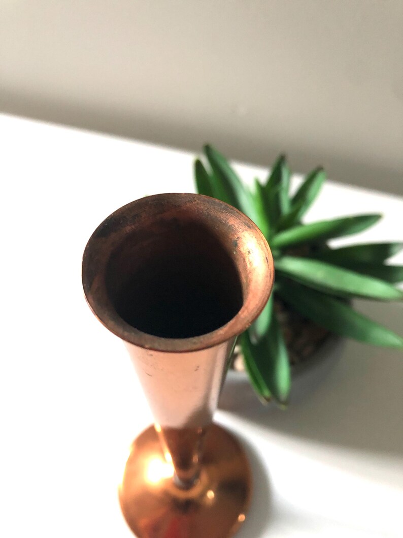 Copper Flower Bud Holder Vintage Coppercraft Guild Rose Vase Solid free ...