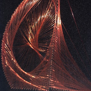 Vintage Copper String 3D Sailboat and Seagulls Large Mid Century Art ...