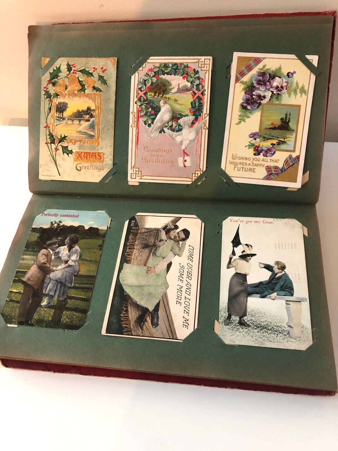 159 Vintage Postcards Collection With Antique Embossed Photo Album ...