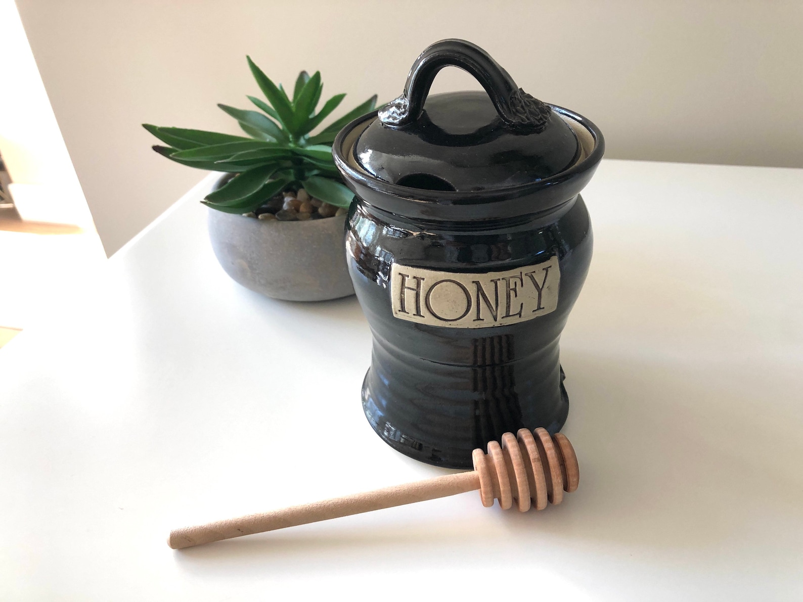 Vintage HONEY Pot Ceramic Handmade Pottery - Etsy