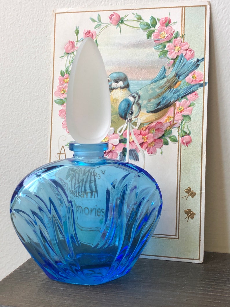 Vintage Blue Glass Perfume Bottle Avon Cottage Chic | Etsy