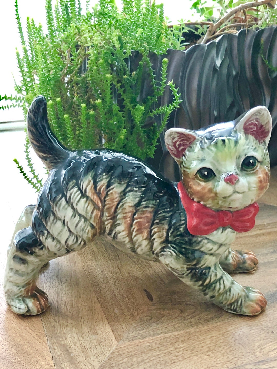 Enesco Cat Large Figurine JAPAN Adorable 8 Inches Wide - Etsy