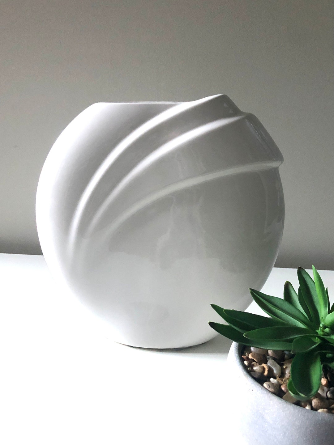 Vintage Art Deco Style 80’s Vase Dry Flower Home Display - Etsy