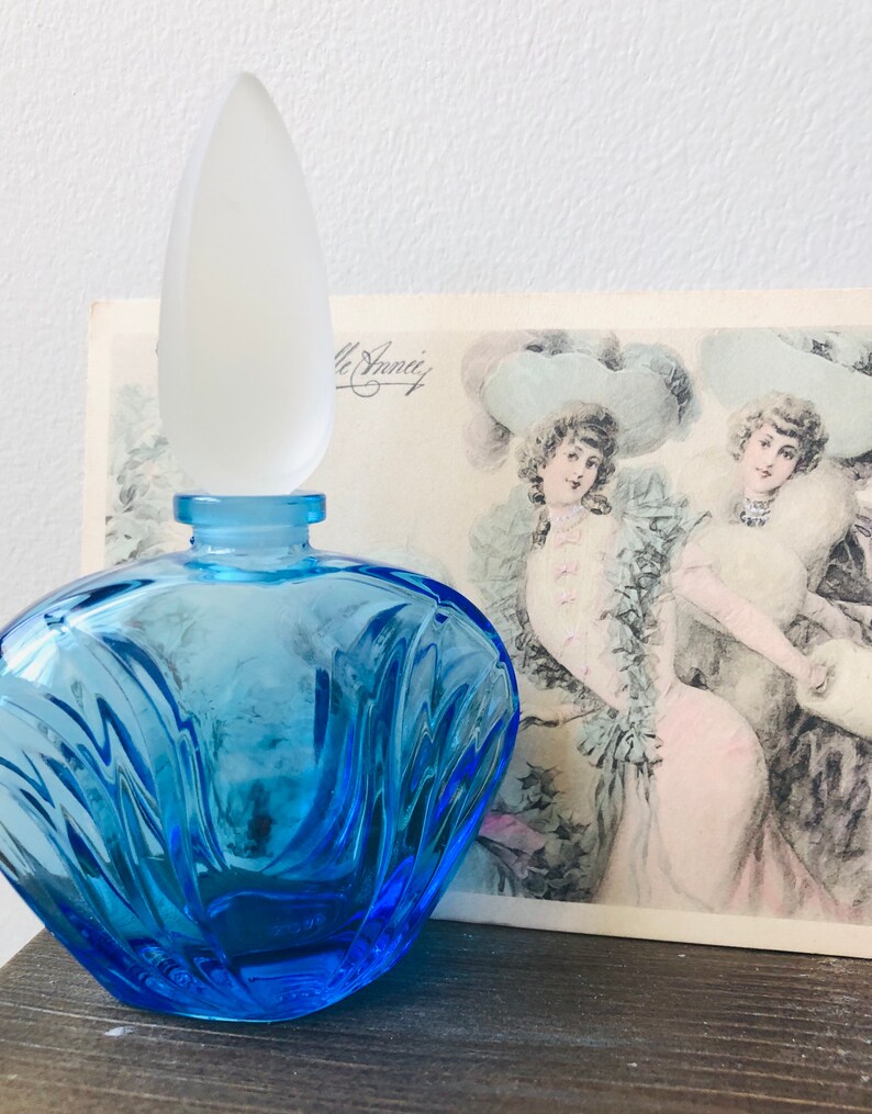 Vintage Blue Glass Perfume Bottle Avon Cottage Chic | Etsy