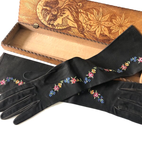 Embroidered Gloves - Etsy