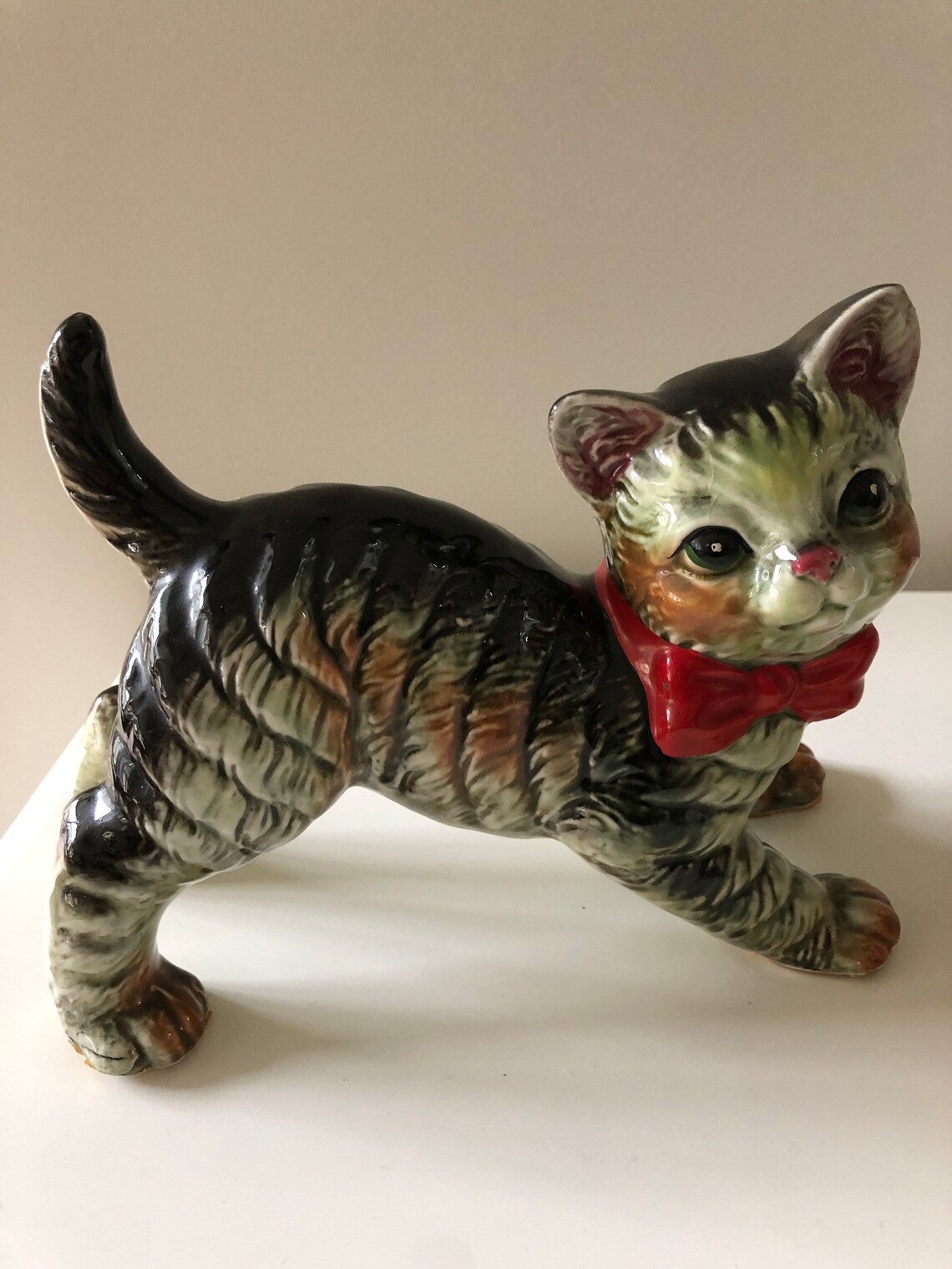 Enesco Cat Large Figurine JAPAN Adorable 8 inches Wide | Etsy