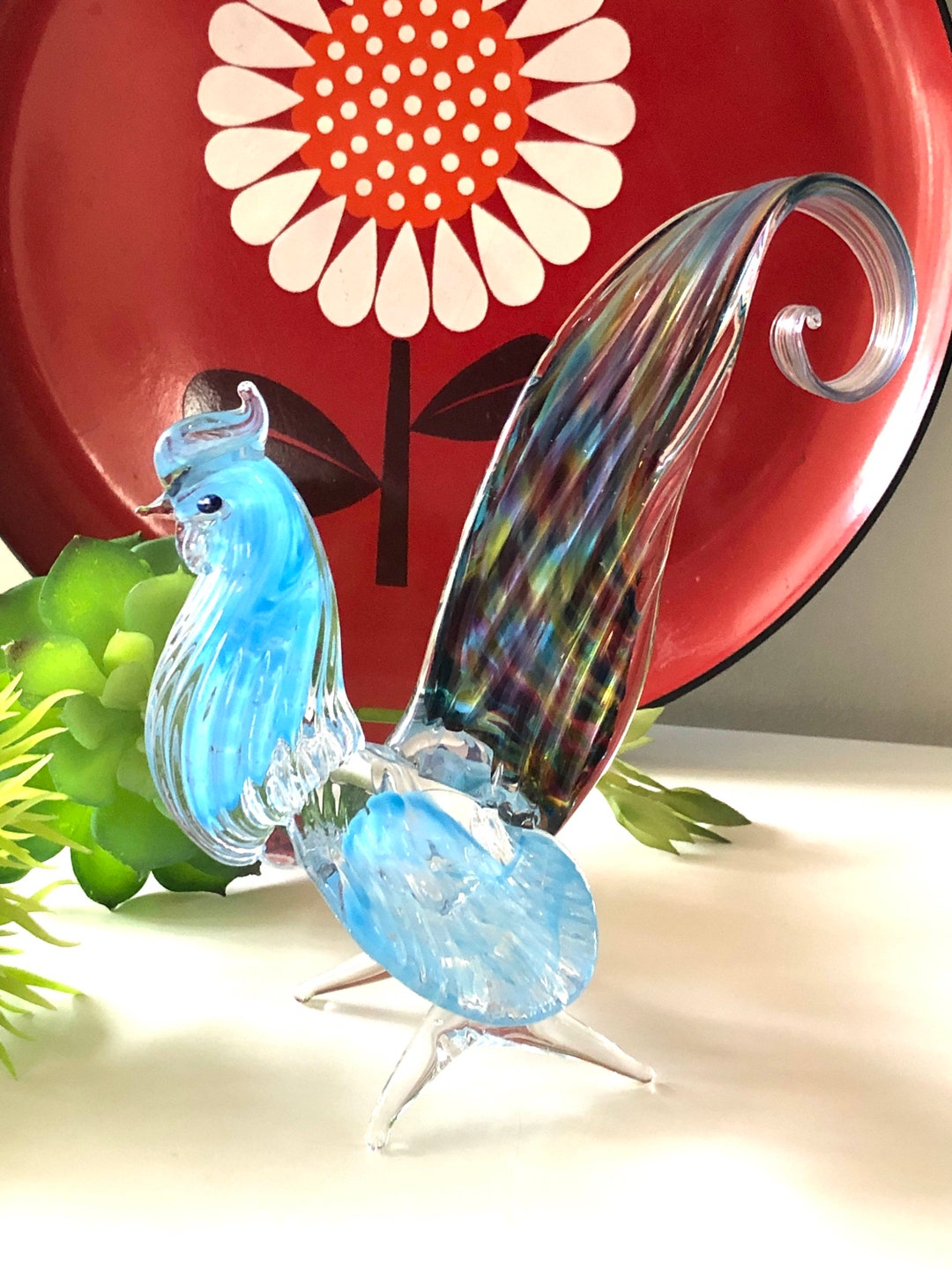 SALE VARGAS Vintage Signed Arte Vargas Blown Glass Art Rooster Daniel ...