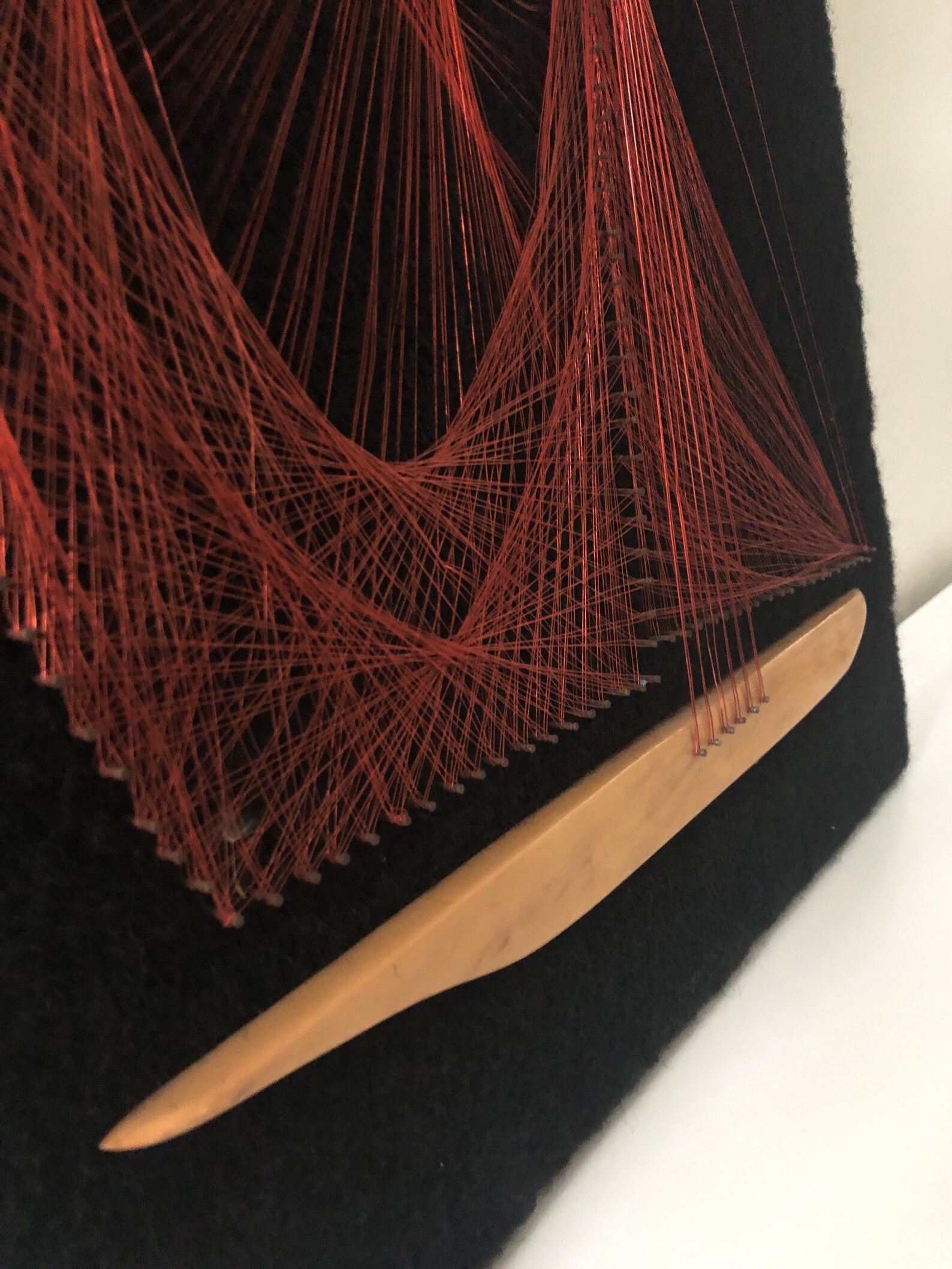 Vintage Copper String 3D Sailboat and Seagulls Large Mid Century Art ...