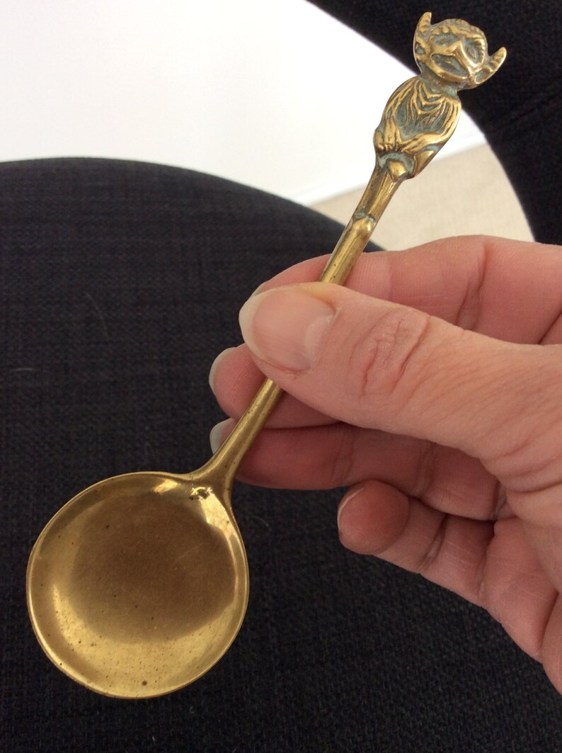 Antique Imp Brass England Spoon Patina Pixie England - Etsy