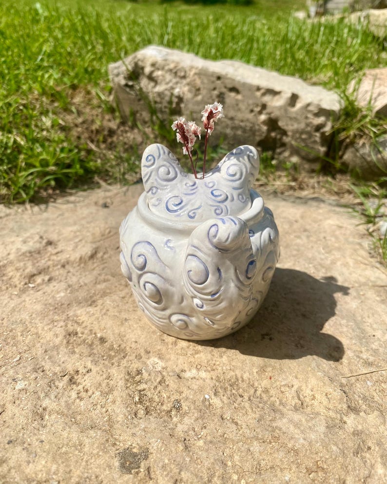 Mini Pot - Arctic Fox - Soliflore - Trinket Dish - Pawspot - Etsy