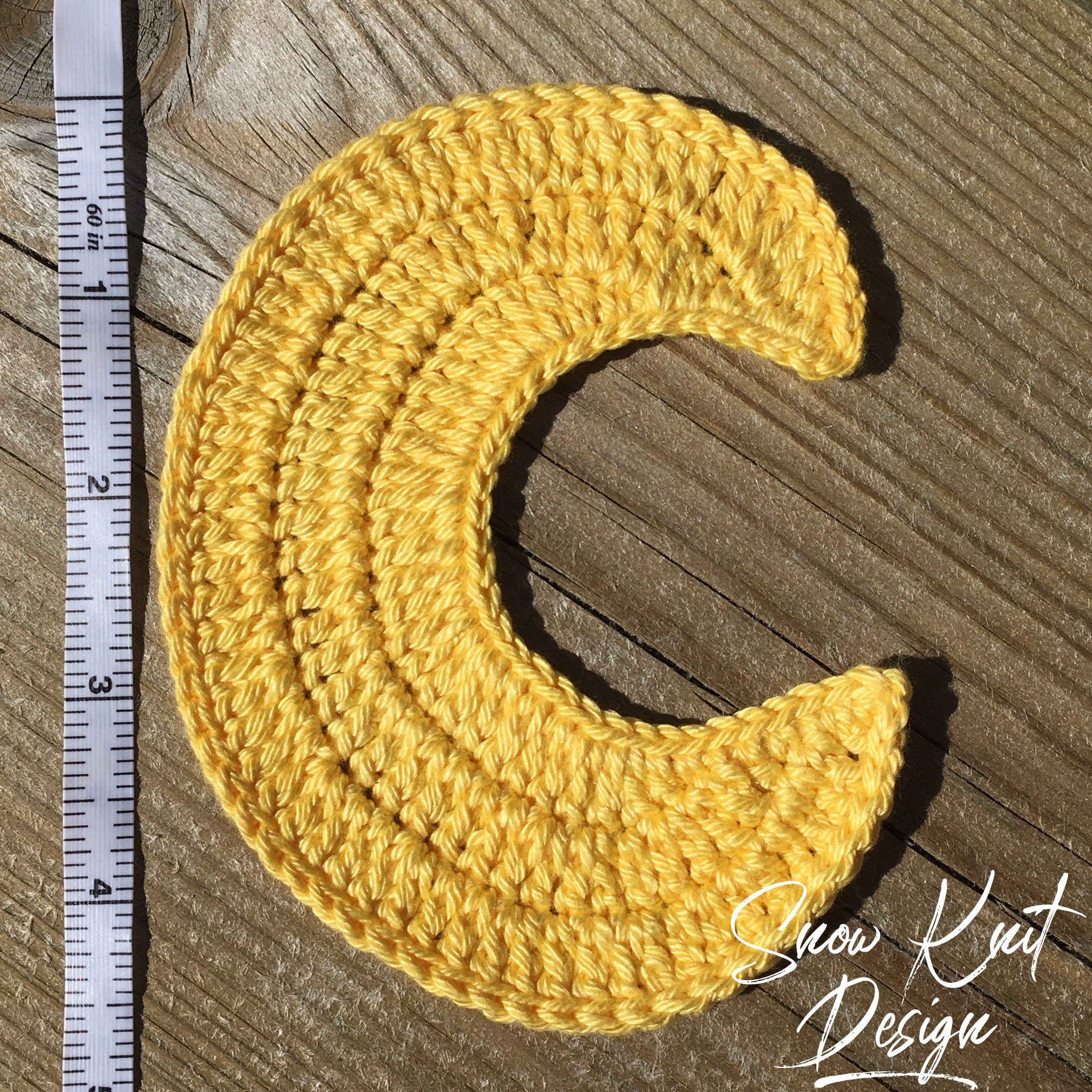 Crochet Crecent Moon Applique - Yellow (finished Product) - Etsy