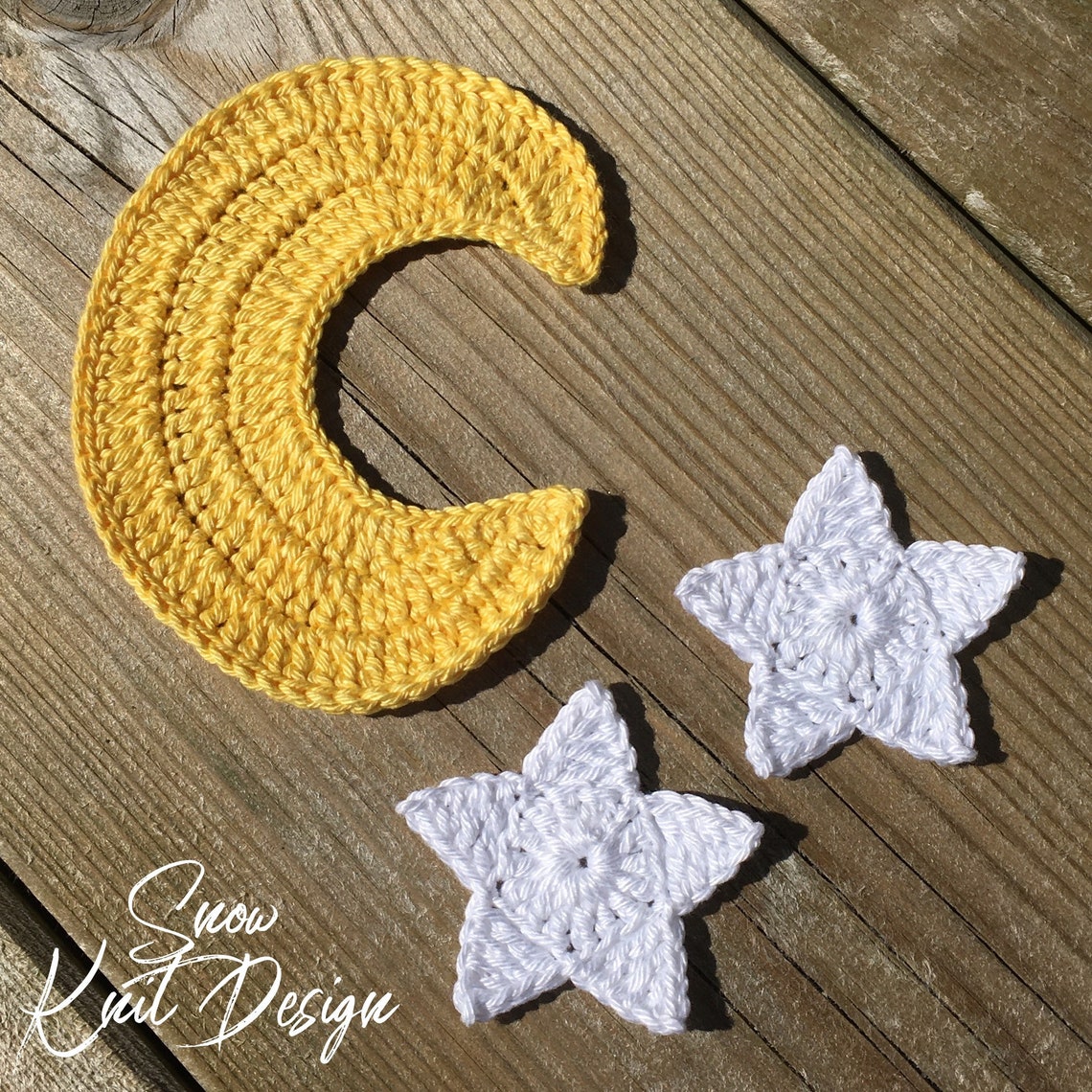 Crochet Crecent Moon Applique - Yellow (finished Product) - Etsy