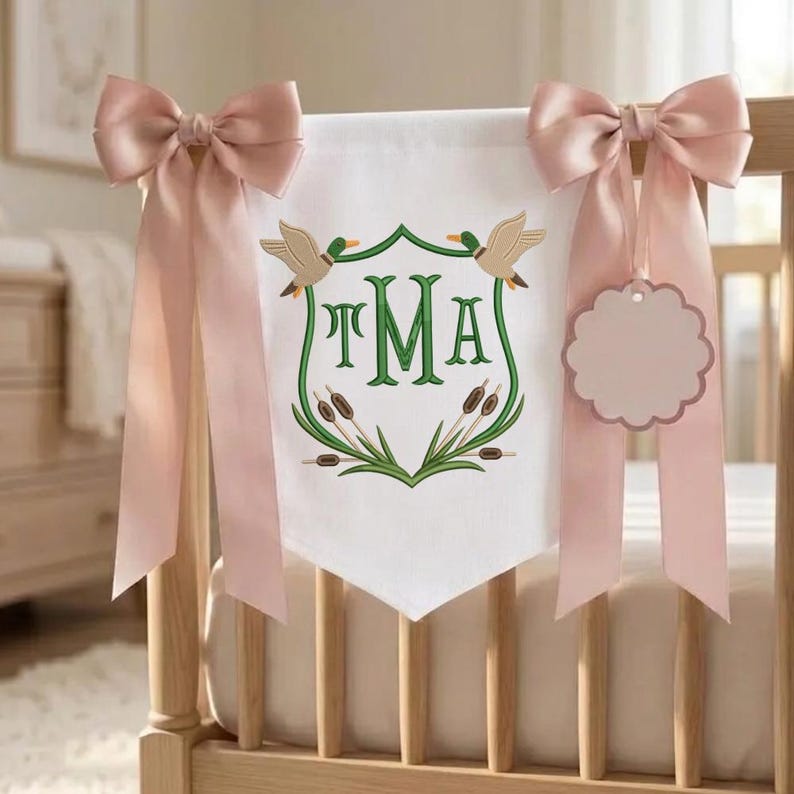 Duck Monogram Embroidery Design, Custom Name Baby, Nature Inspired ...