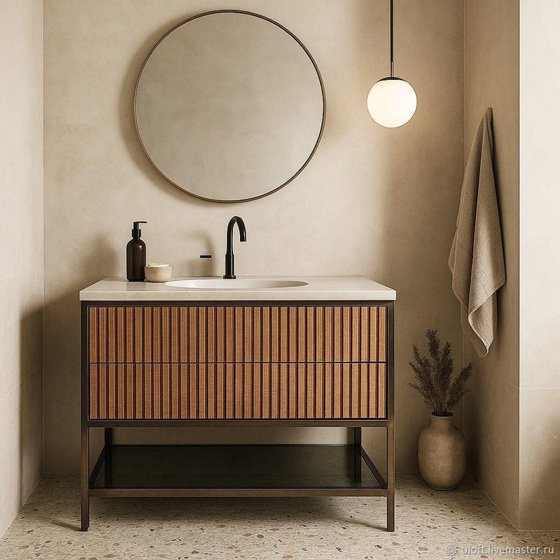 Oak Vanity Fluted - Etsy