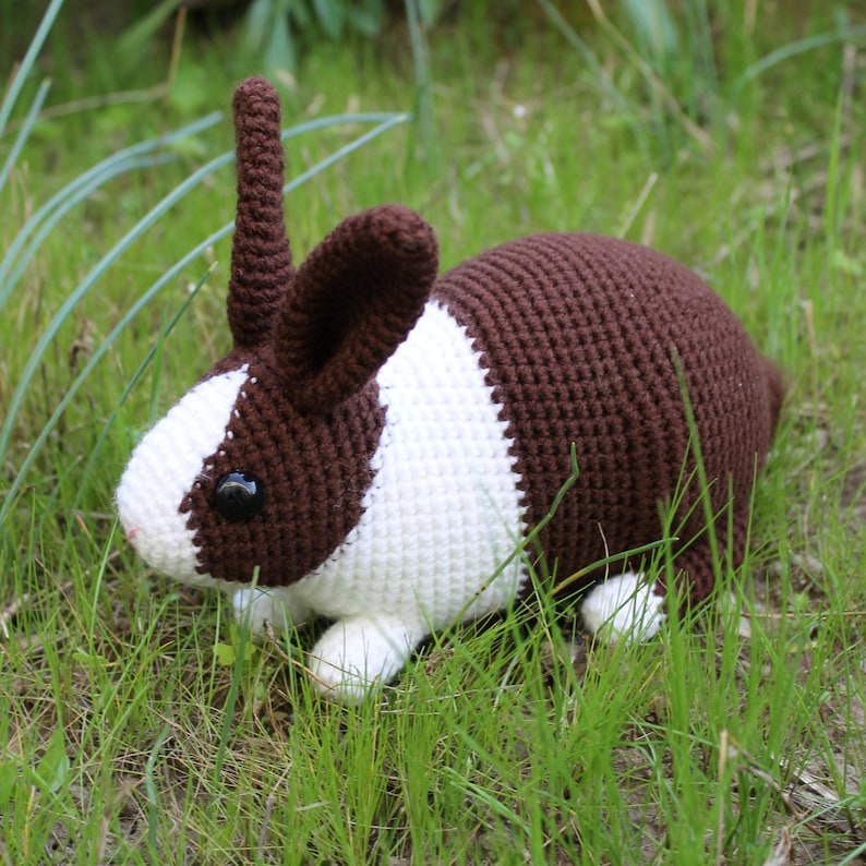 Dutch Rabbit Realistic Amigurumi Crochet Pattern for a Two-color Bunny ...