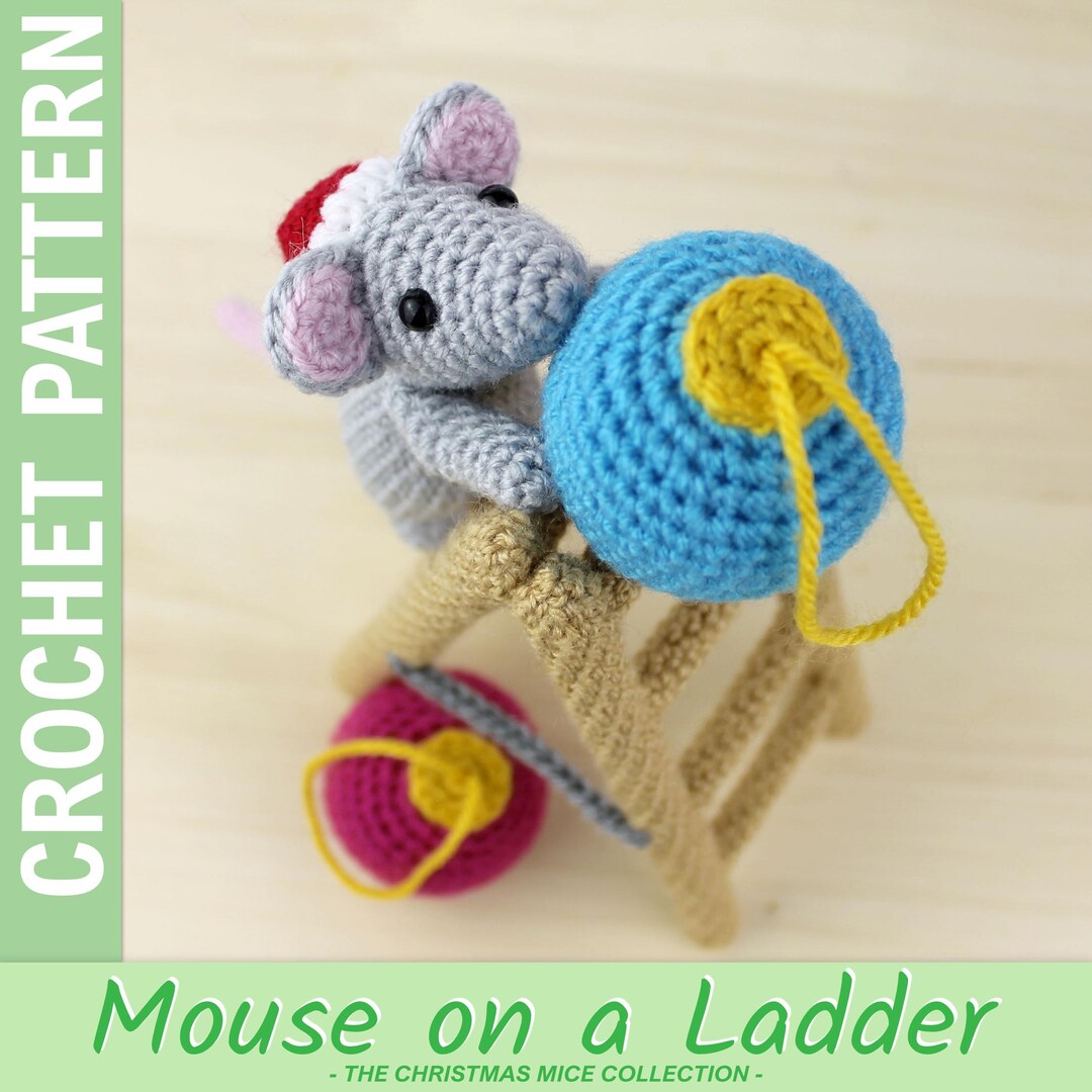 Mouse on a Ladder Amigurumi Pattern for Crocheted Christmas Ornament - Etsy