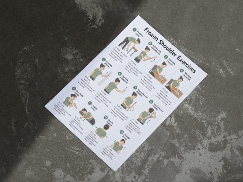 Frozen Shoulder Exercises Printable PDF, Shoulder Mobility Exercise ...