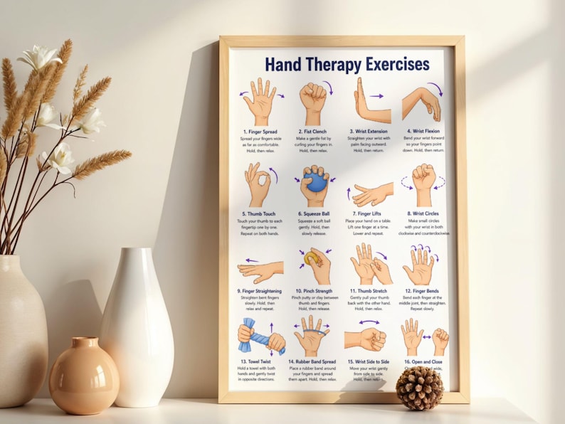 Hand Therapy Exercises Printable PDF, 16 Hand Strengthening and ...