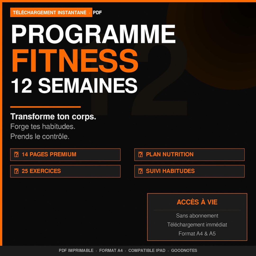 12-week Fitness Program PDF · Printable Planner + Plan - Etsy Australia