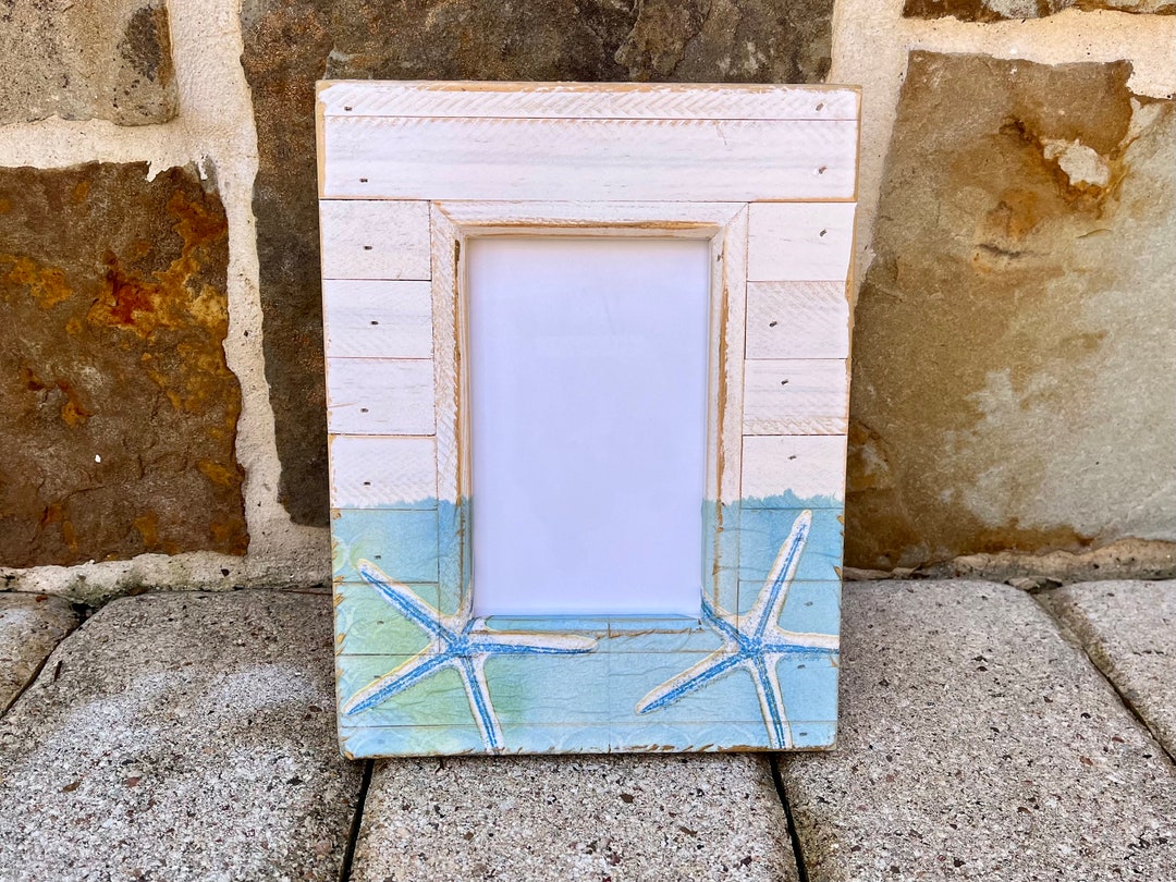 Starfish Rustic Decoupage Picture Frame 4x6 Photo. - Etsy