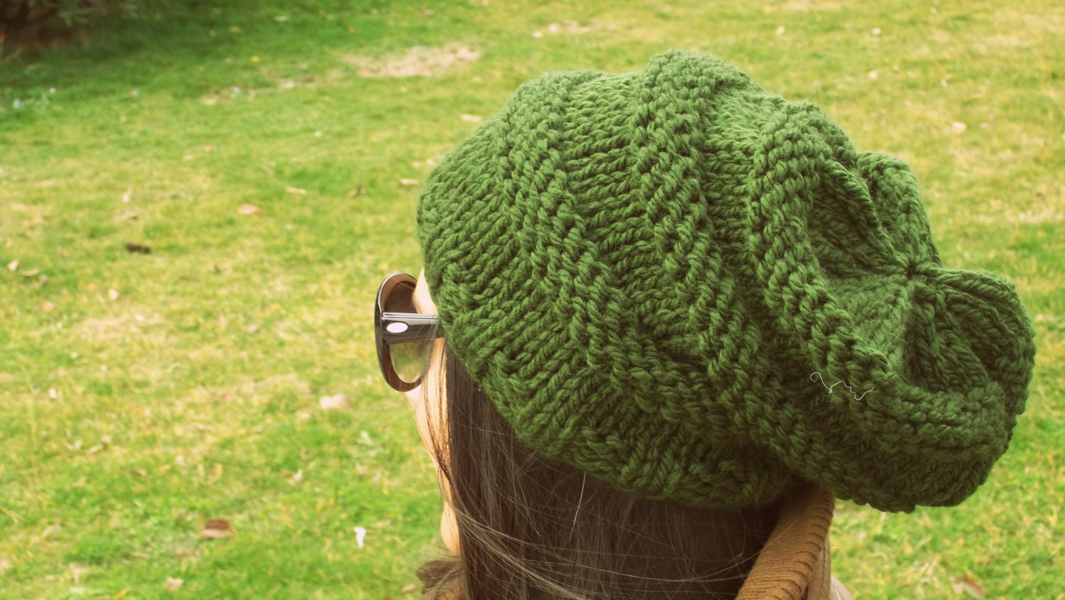 Green Knit Hat,handmade Hat,green Slouchy Beanie,women Hat,winter ...