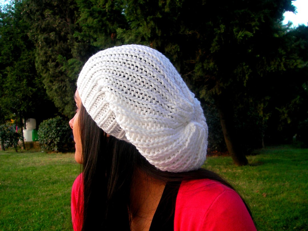 White Slouchy Hat, White Women Hats,white Hat,women Hat,unisex Hat ...