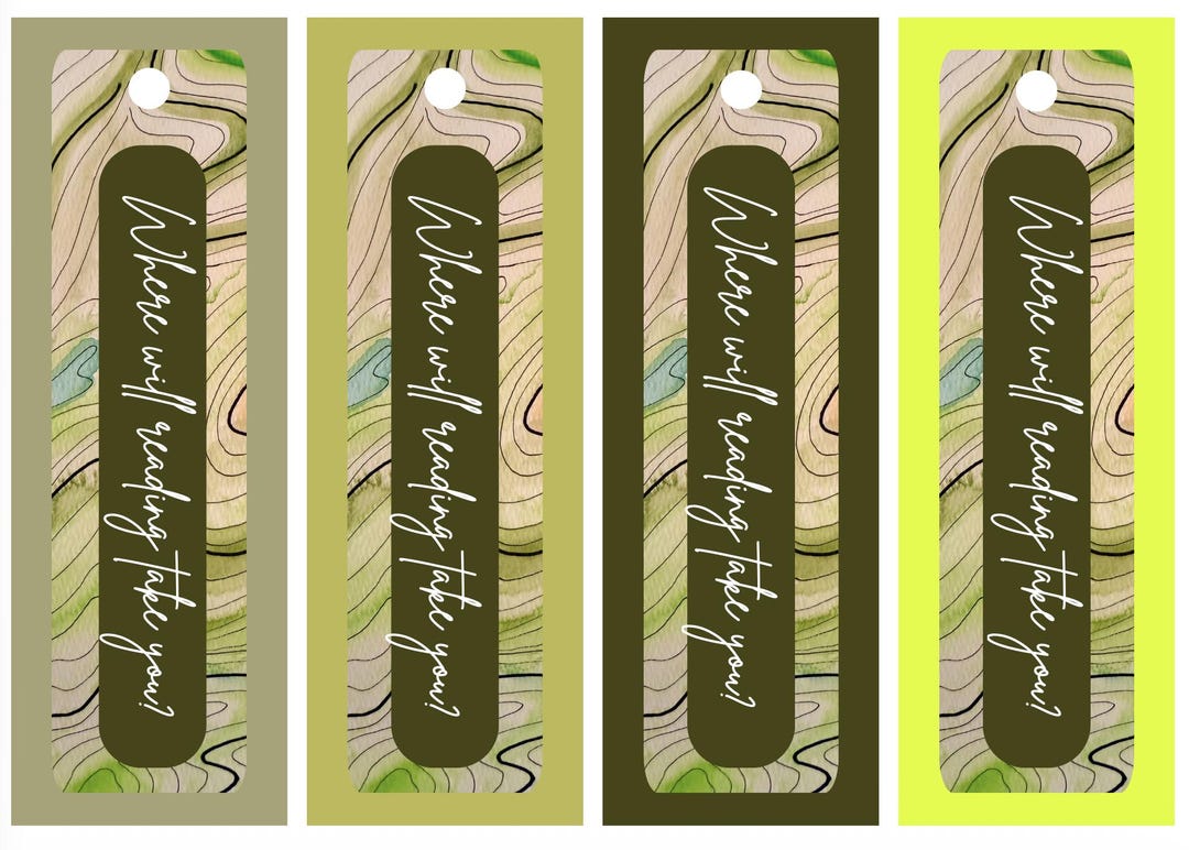 Watercolor Topographic Map Bookmark Digital Download - Etsy