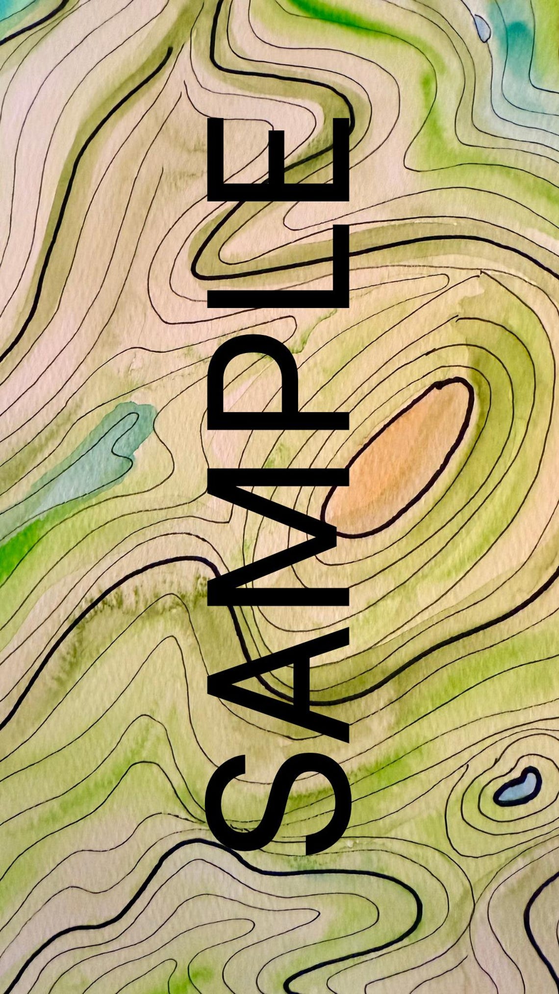 Watercolor Topographic Map Wallpaper - Etsy