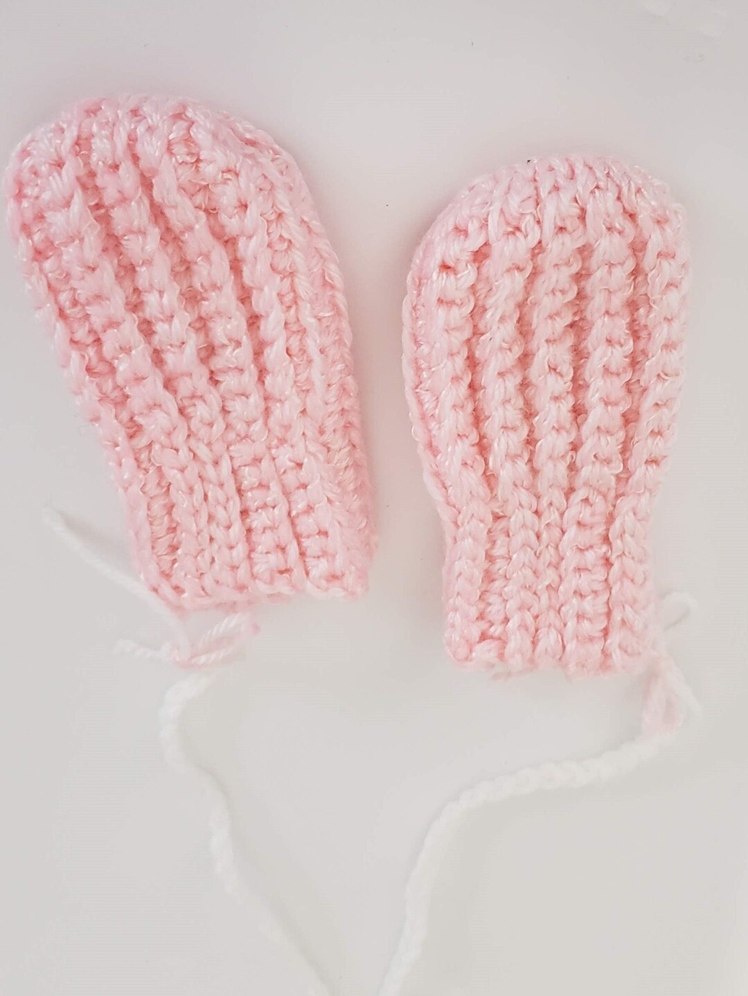 Light Pink Thumbless Baby Mittens With Detachable String by Freckles ...
