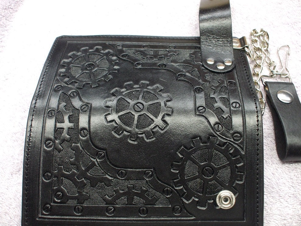 Steampunk long chain wallet Mechanic chain wallet. 0015 | Etsy