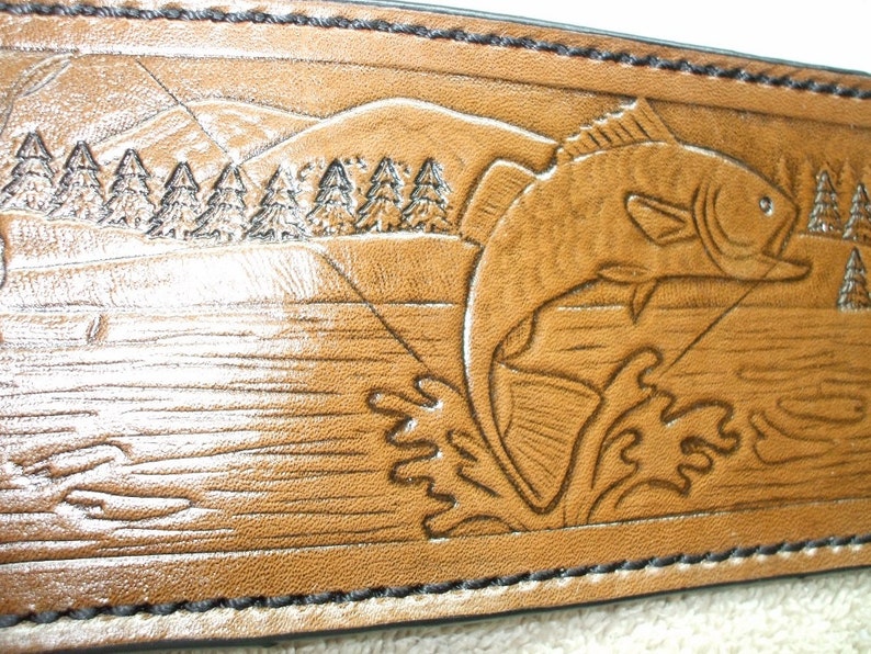 Brown Fishing Wallet / Billfold Redfish Wallet 145 Ships - Etsy