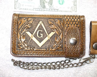 Freemason chain long wallet. masonic wallet. ships same day | Etsy