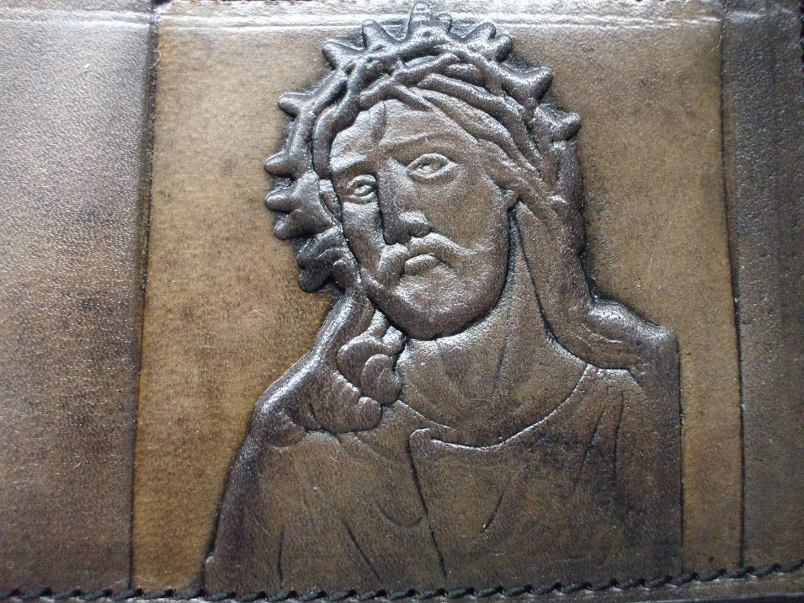 Jesus wallet / billfold. C-21 taking Jesus off the cross | Etsy
