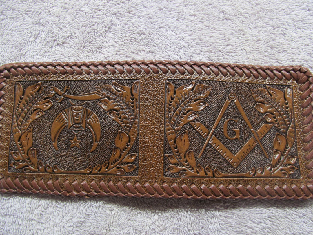 Freemason & Shriners Hand Laced Wallet/billfold.123 Shriner Freemason ...