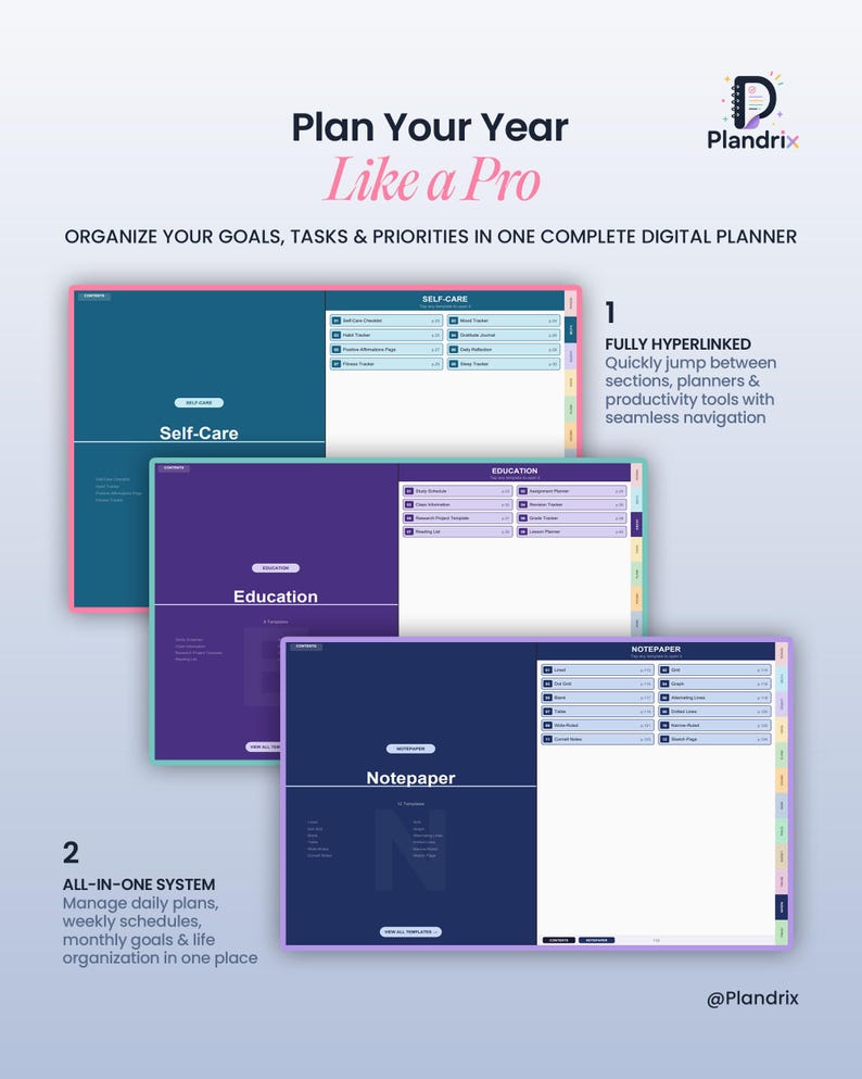 Remarkable Paper Pro Move Planner | Hyperlinked Productivity System ...