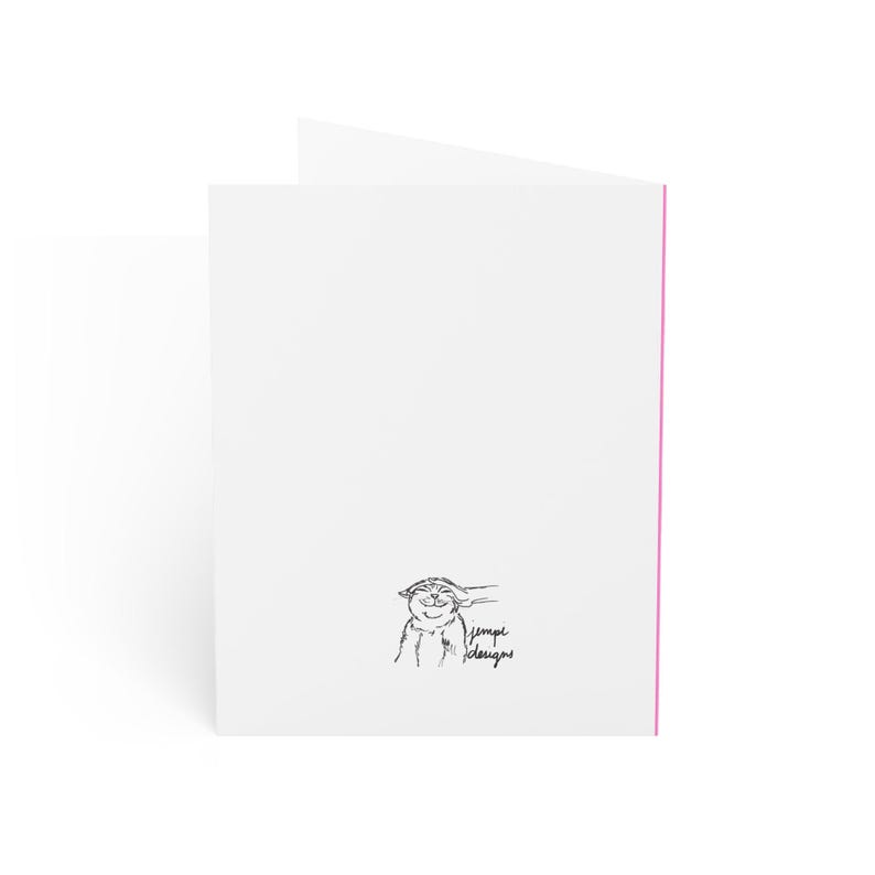 Hand Drawn Black Cat Birthday Card, Heart Balloon Whimsical Greeting ...