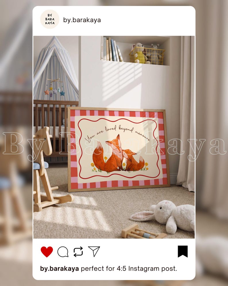 Horizontal 4:3 Frame Mockup PSD in Nursery | Kids Bedroom With a Crib ...