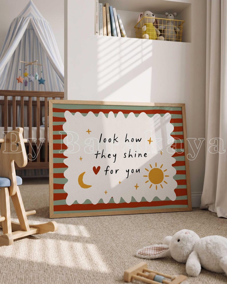 Horizontal 4:3 Frame Mockup PSD in Nursery | Kids Bedroom With a Crib ...