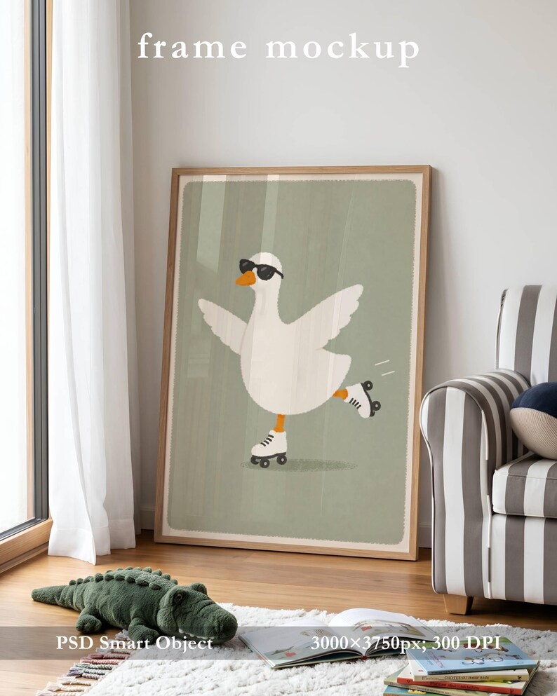Nursery Vertical Frame Mockup PSD | Living Room Plushy Dolls, Smart ...