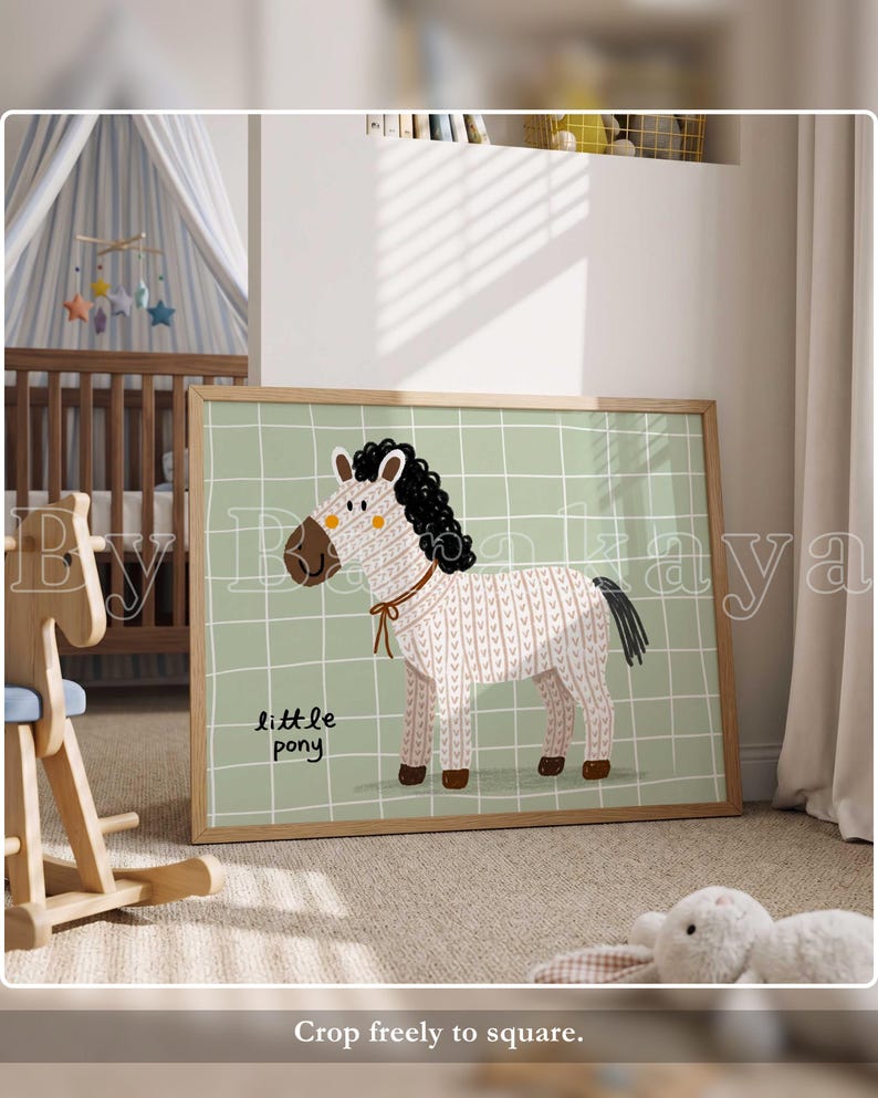 Horizontal 4:3 Frame Mockup PSD in Nursery | Kids Bedroom With a Crib ...