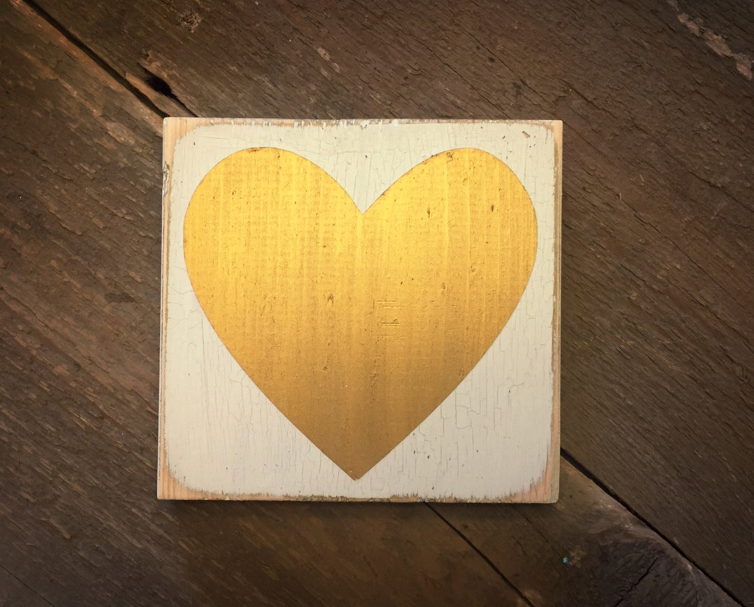 Gold Heart Sign Heart Sign - Etsy