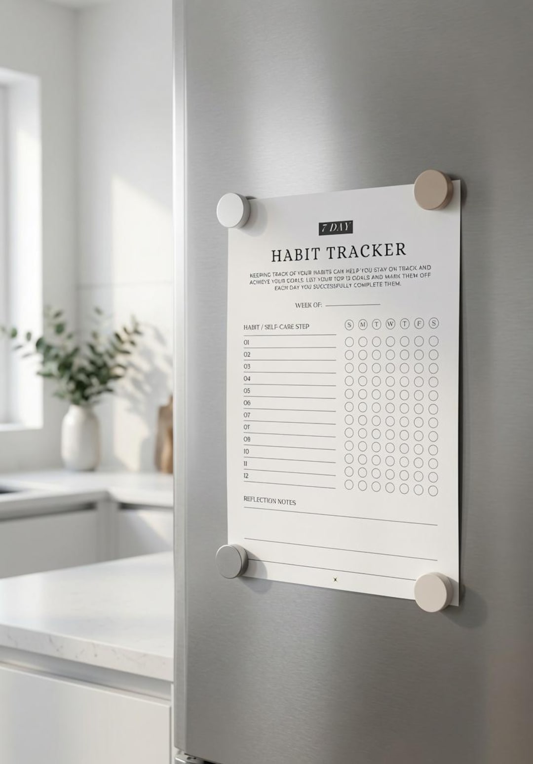 7 Day Habit Tracker Printable | Weekly Habit Tracker With 12 Habits ...