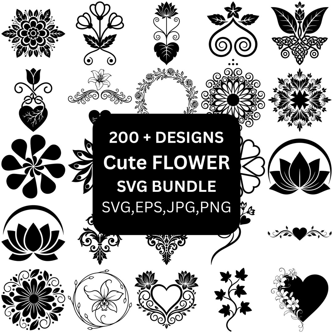 200+ Floral SVG Bundle, Botanical Clipart Png, Cute Floral Designs ...