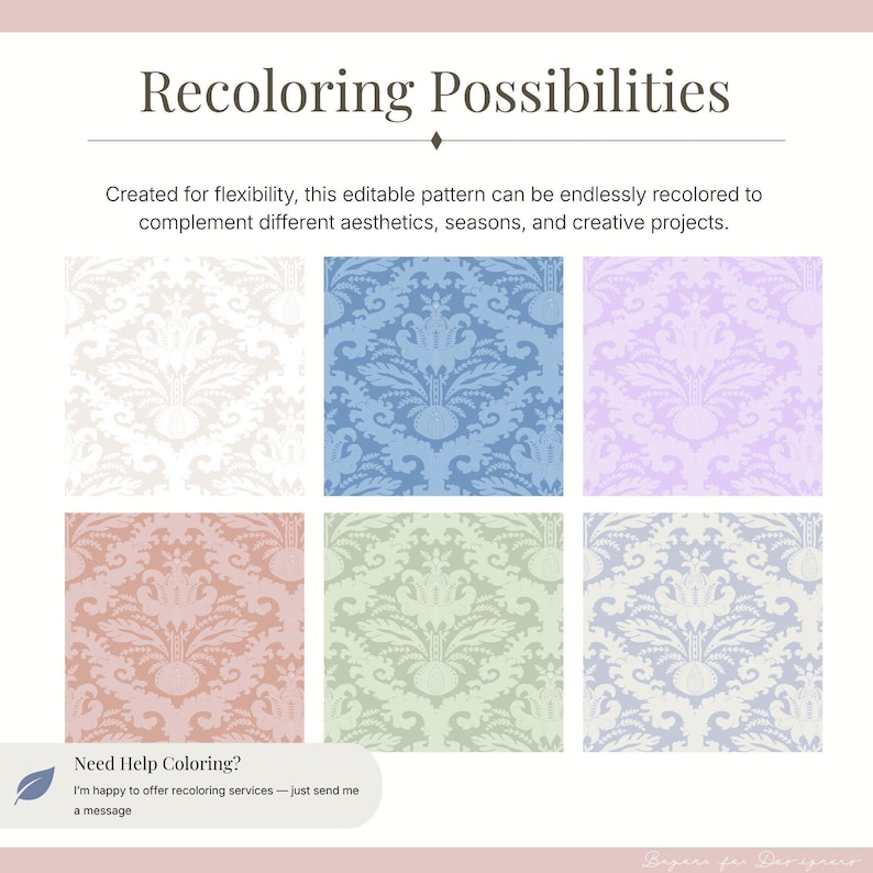 Damask Pattern Svg Background Editable Vector File Customizable Design ...