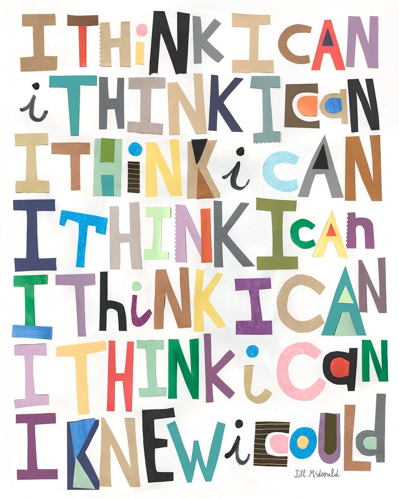 I Think I Can Motivational Cut Paper Art Print by Jill Mcdonald - Etsy
