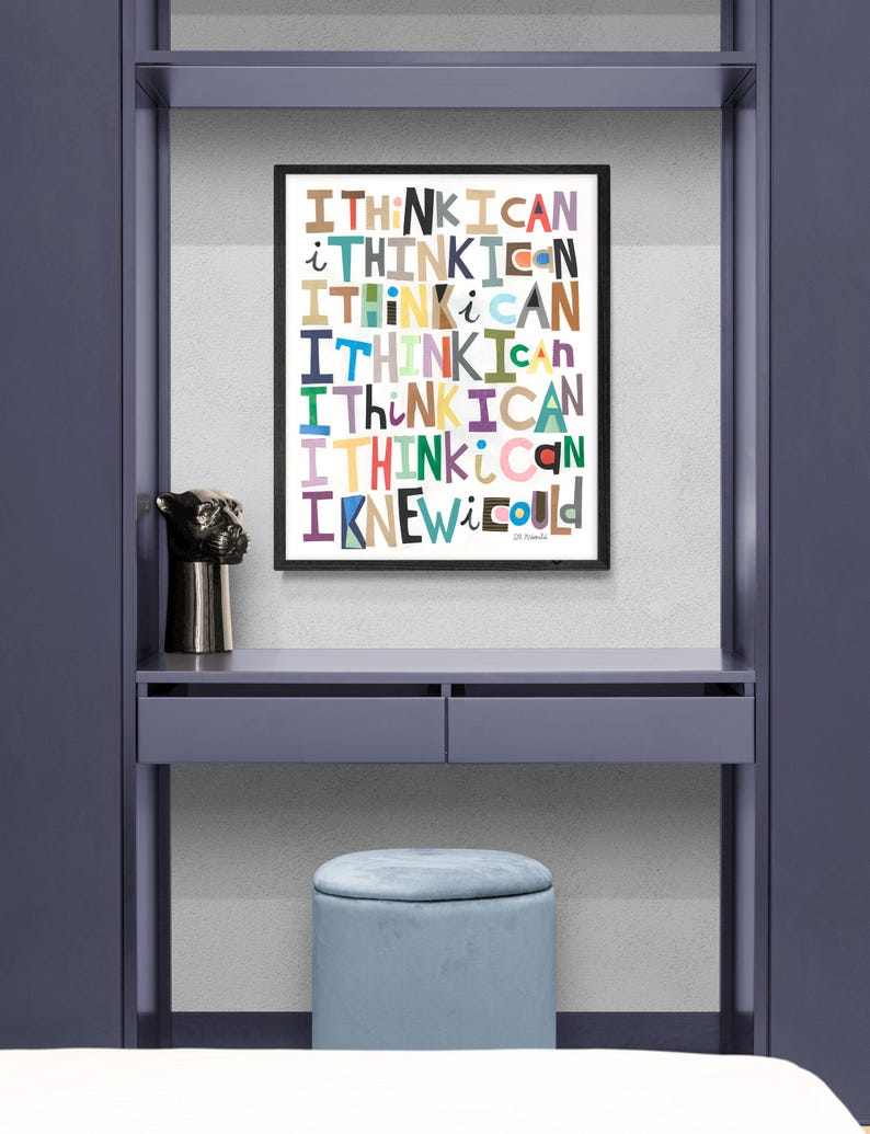 I Think I Can Motivational Cut Paper Art Print by Jill Mcdonald - Etsy