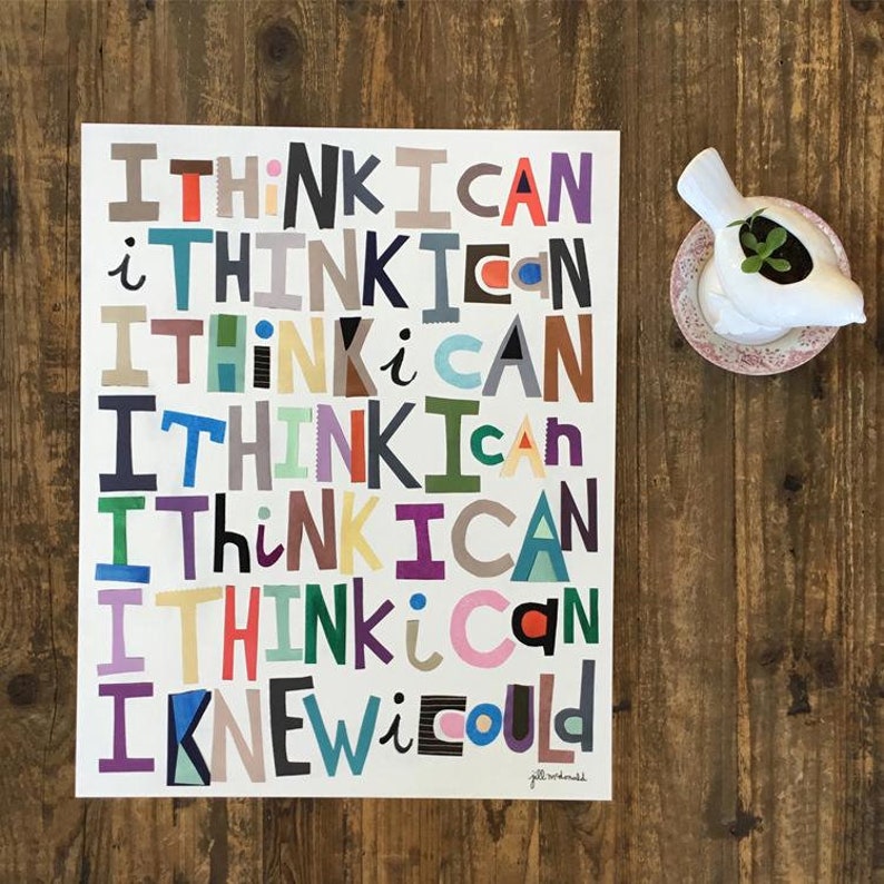 I Think I Can Motivational Cut Paper Art Print by Jill Mcdonald - Etsy